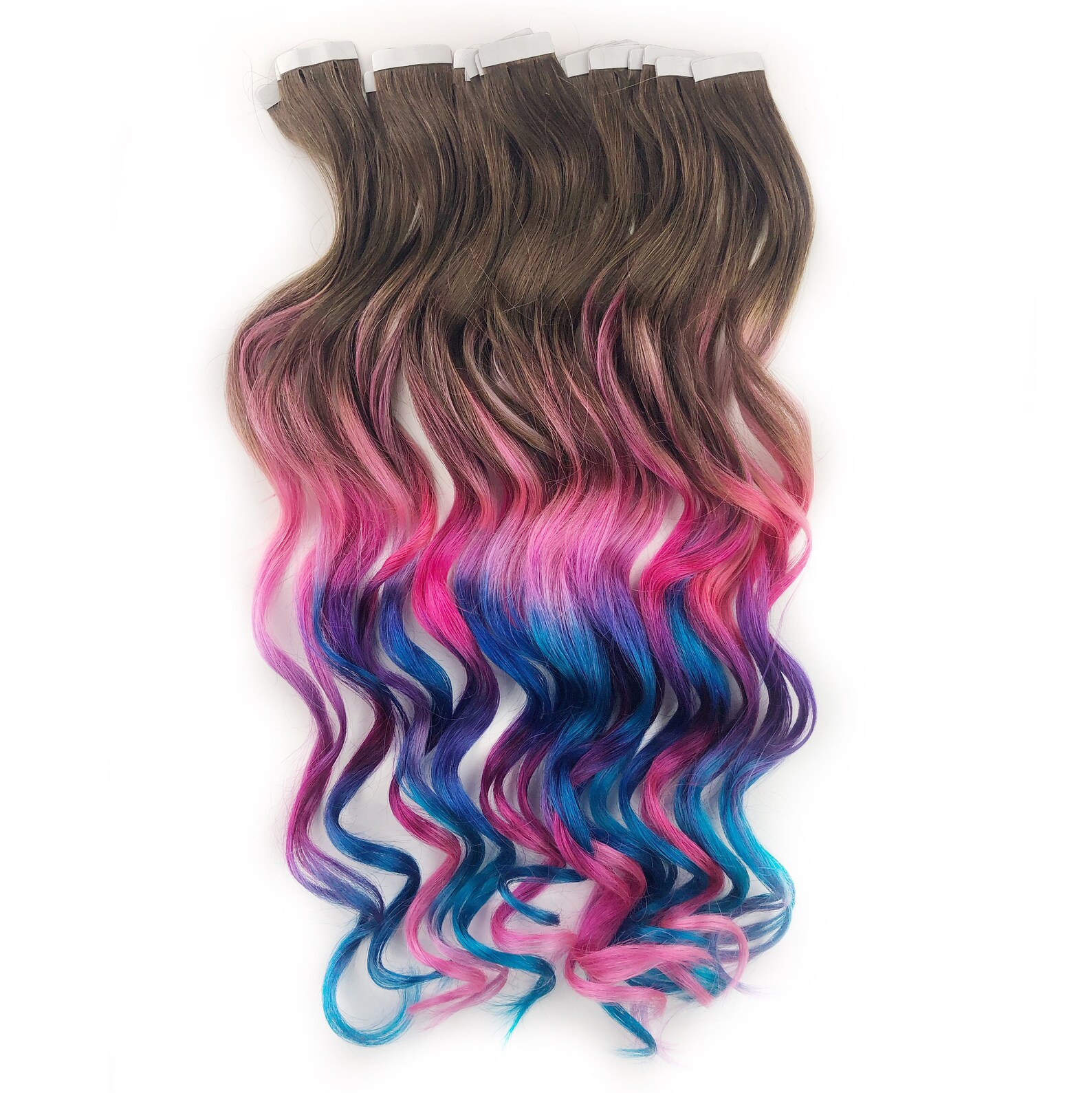 Ombre Dip Dyed Hair Clip in Hair Extensions Tie Dye Tips - Etsy