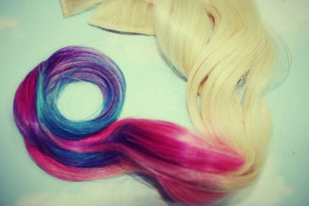 Pastel Dipped Dyed Tips, Pastel Tie Dye Tips, Human Hair Extensions ...