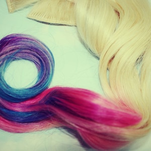 Pastel Dipped Dyed Tips, Pastel Tie Dye Tips, Human Hair Extensions ...