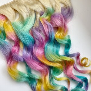 Unicorn Pastel Hair Extensions, Mermaid Hair, Hair Weave, Wide Tracks ...