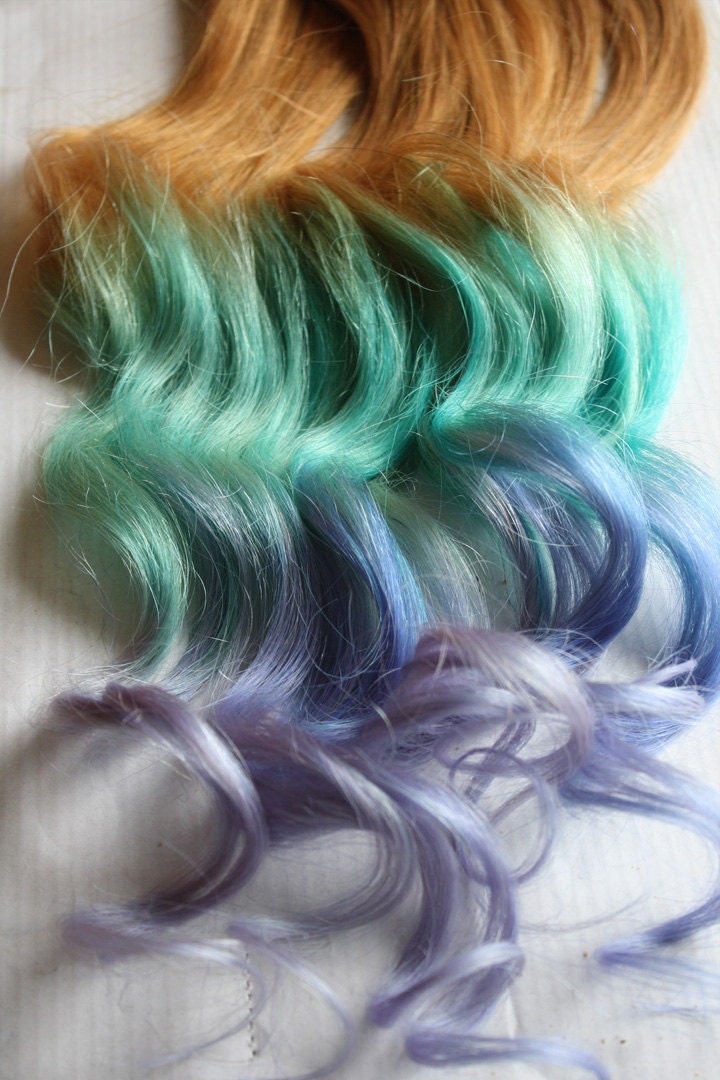 Pastel Clip in Hair Extensions Ombre Hair Mint Purple - Etsy