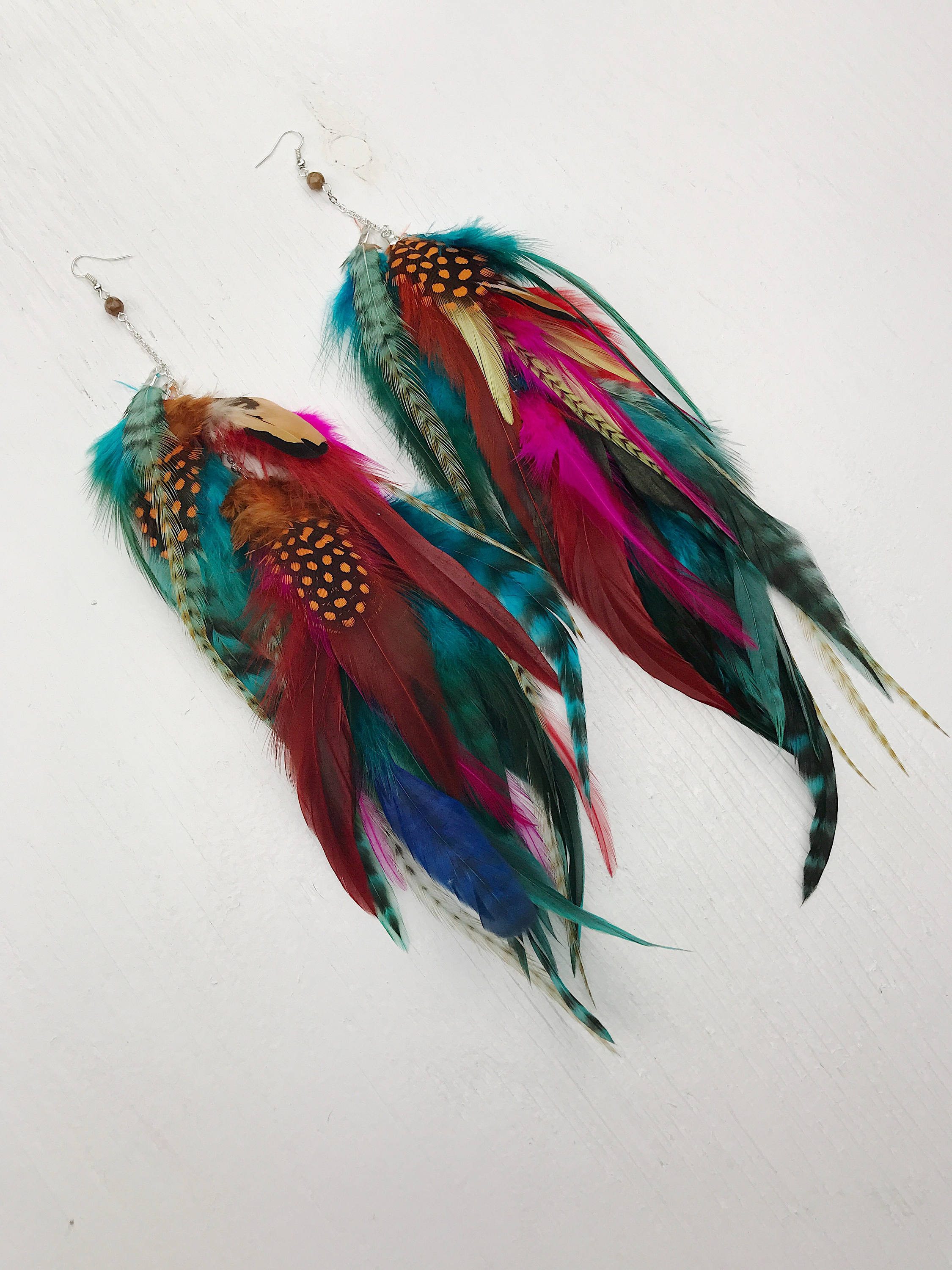 Long Tribal Feather Earrings Long Feather Earrings Tribal | Etsy