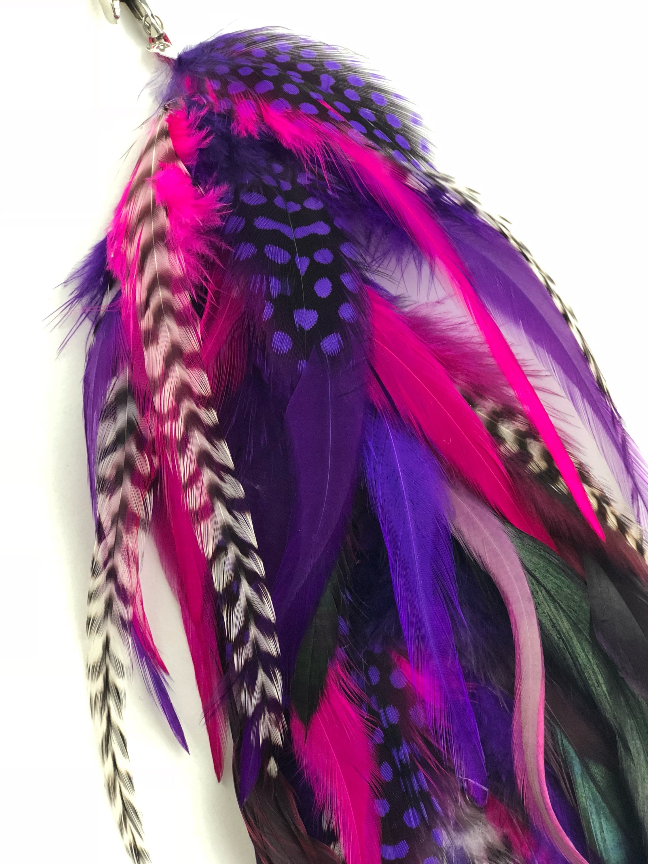Handmade Extra Long Chain Feather Extension Hair Clip 14