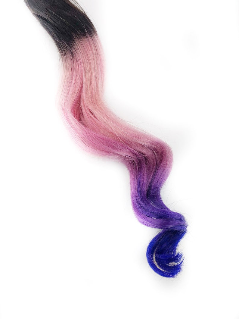 Pink and Purple Hair Clip Extensions, Pink Ombre Hair, Purple Ombre ...