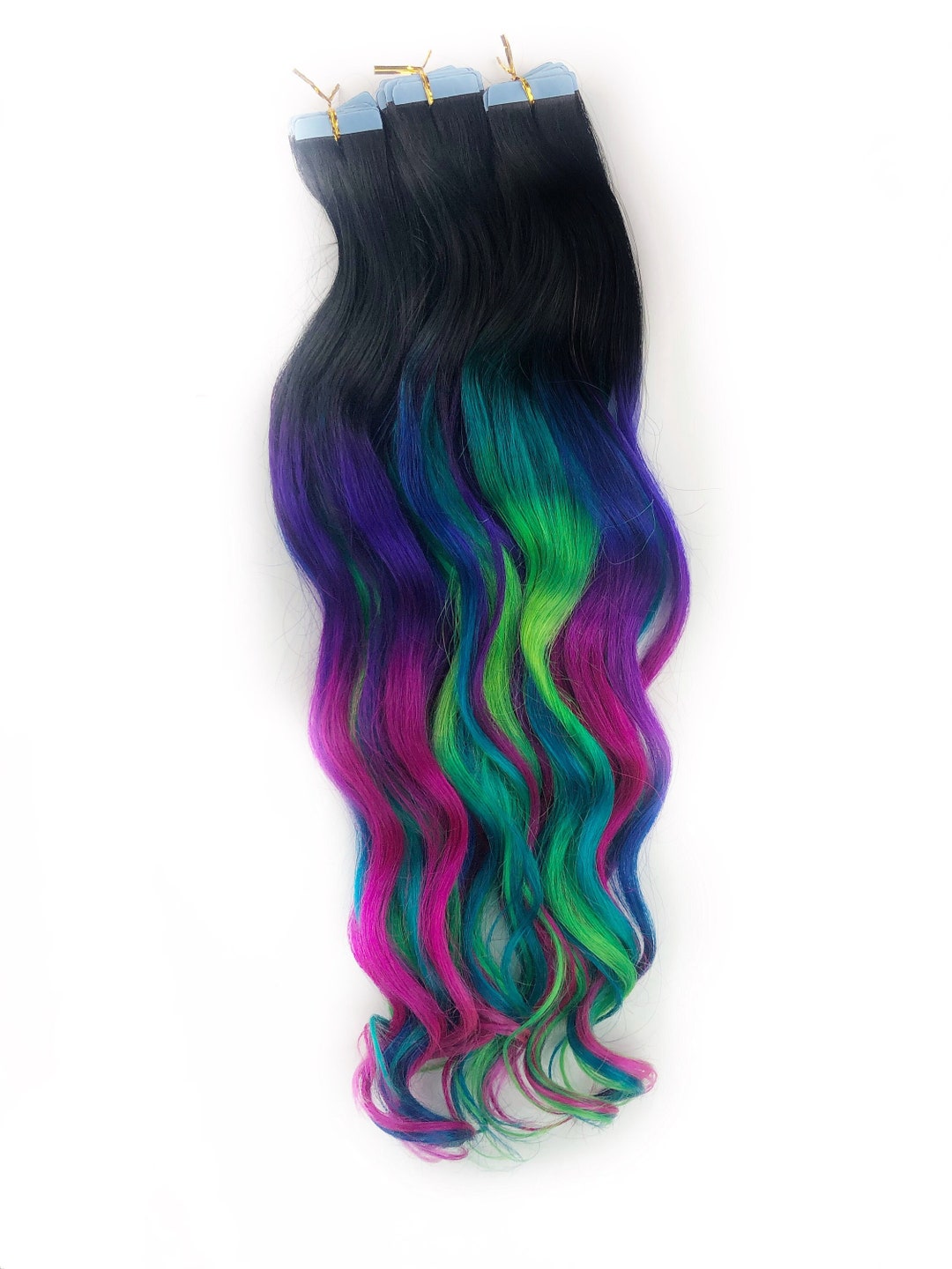 Blue Purple Ombre, Dark Gem Neon Hair Extensions, Human Hair Weave ...