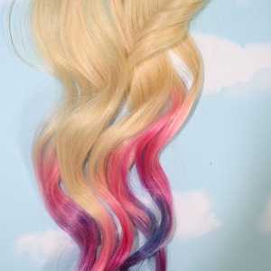 Pastel Dipped Dyed Tips, Pastel Tie Dye Tips, Human Hair Extensions ...