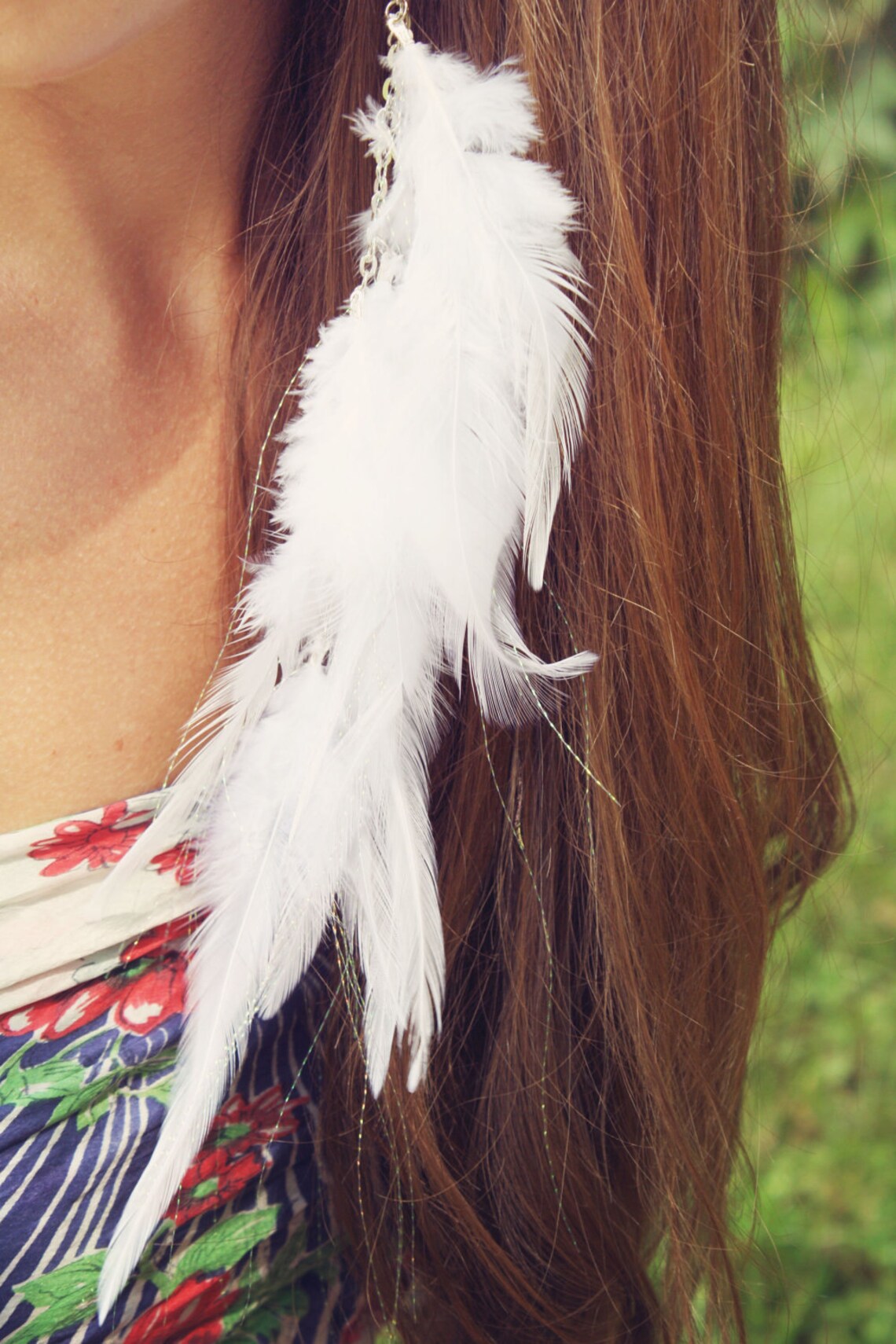 White Feather Hair Clip White Feather Earrings Wedding | Etsy