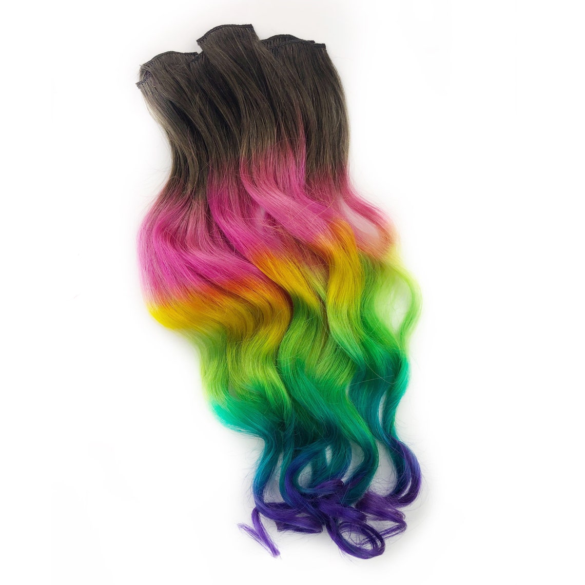 Neon Rainbow Clip in Hair Extensions Ombre Hair Bundles Hair - Etsy
