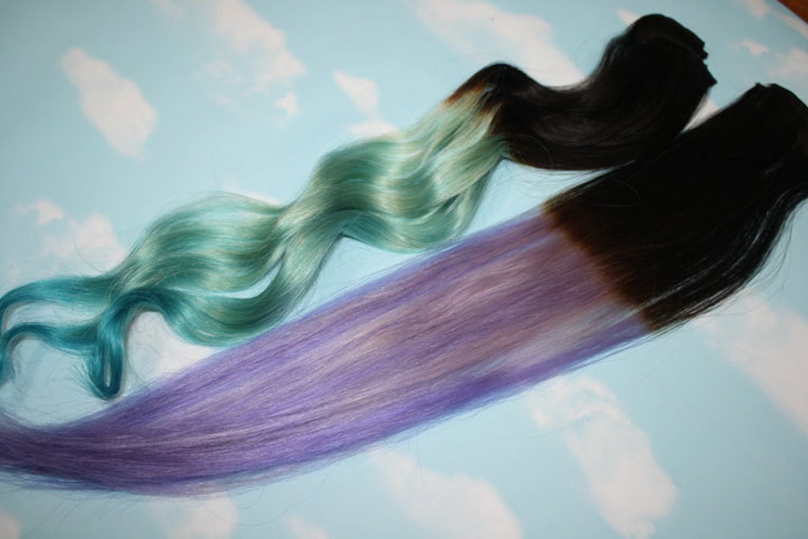 Ombre Dip Dyed Hair, You Pick the Colors, Custom Hair Extensions, Human ...