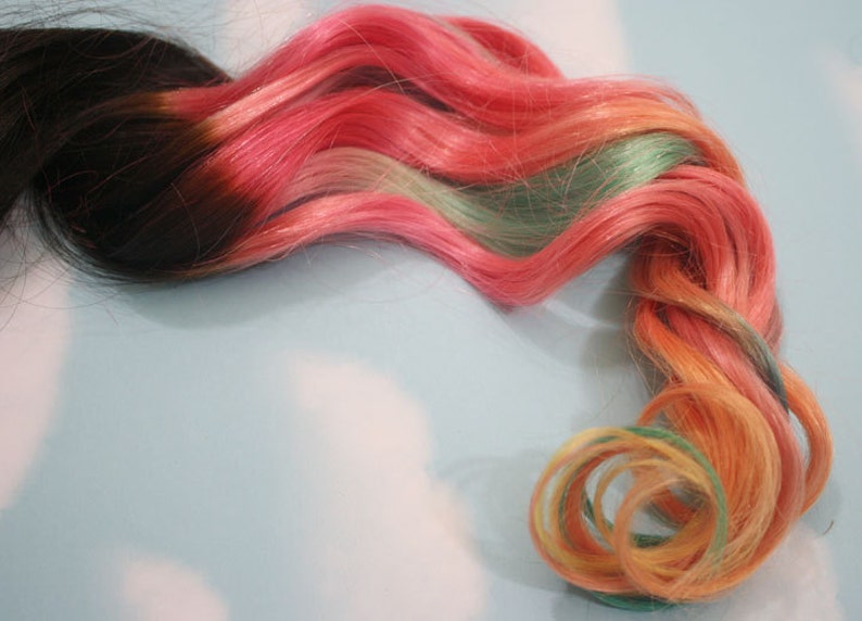 Sunset Ombre Dip Dyed Hair Clip in Hair Extensions Tie Dye - Etsy