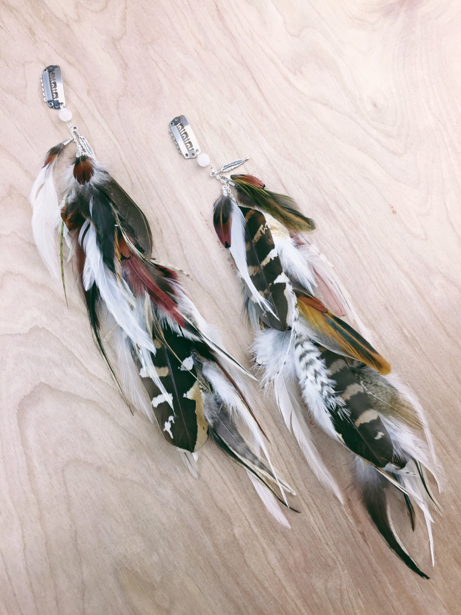 Natural Feather Hair Clip,12 Inches, Extra Long Chain Feather Hair ...