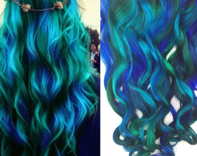 Blue Grey Ombre Hair Extensions, Silver Hair, Grey Hair Extensions ...