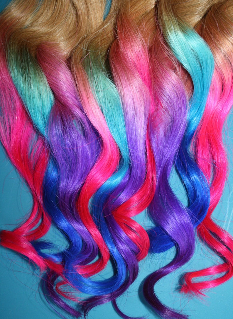 Solid Ombre Clip in Hair Extensions Ombre Hair Tie Dye Tips - Etsy