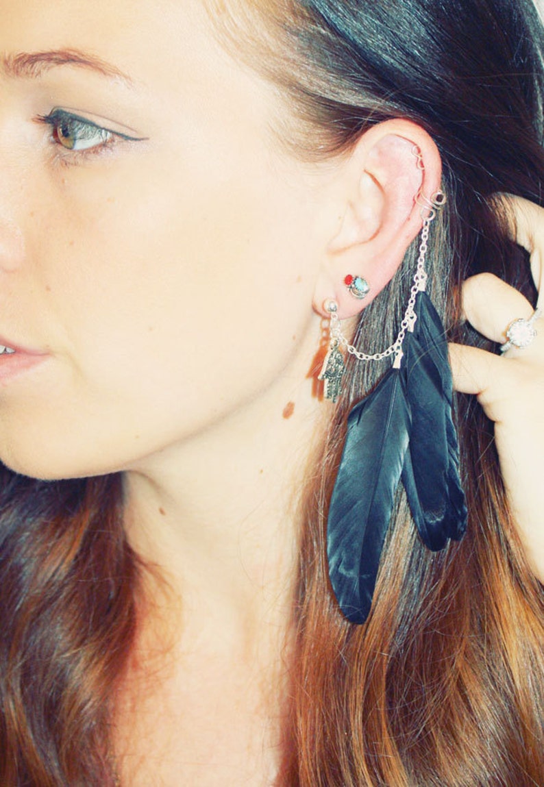 Handmade Silver Ear Cuff Raven Ear Cuff Hamsa Ear Cuff - Etsy