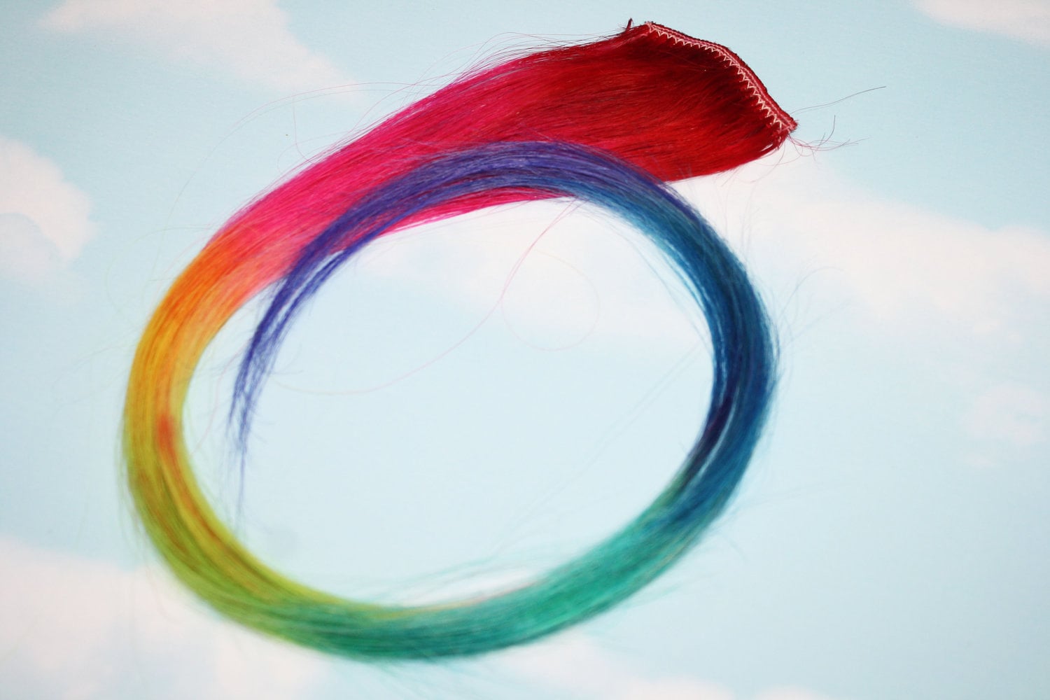 Rainbow Human Hair Extensions. Colored Hair Extension Clip - Etsy