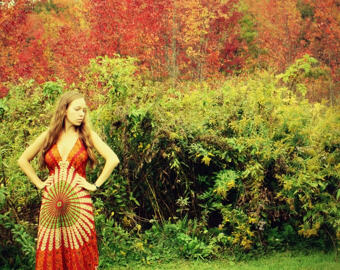 Handmade Autumn Fall Hippie Dress Maxi Dress Tapestry - Etsy