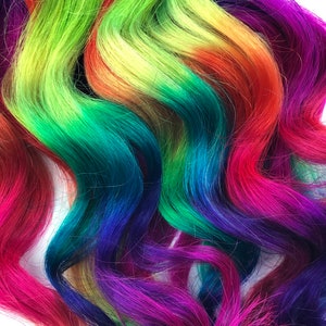 Prism, Rainbow Tape Ins Human Hair Extensions, Tape in Extensions ...