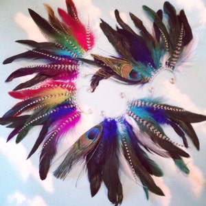 Custom Feather Ear Cuff, Festival Hair Accessory, Feather Jewelry ...