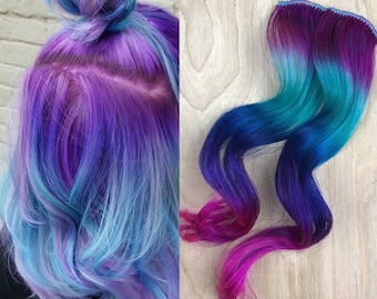 Gem Under Lights Blues Turquoise Ombre Hair Extensions Clip | Etsy