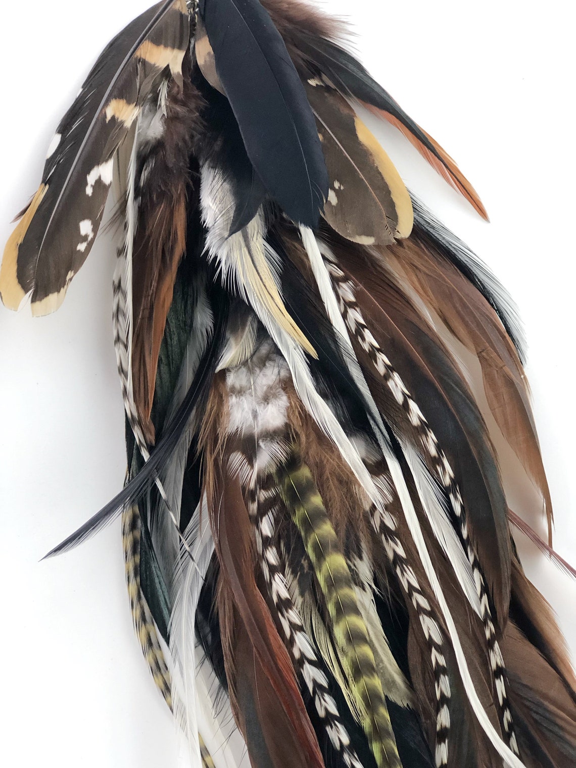 Autumn Night Handmade Natural Extra Long Chain Feather Hair - Etsy