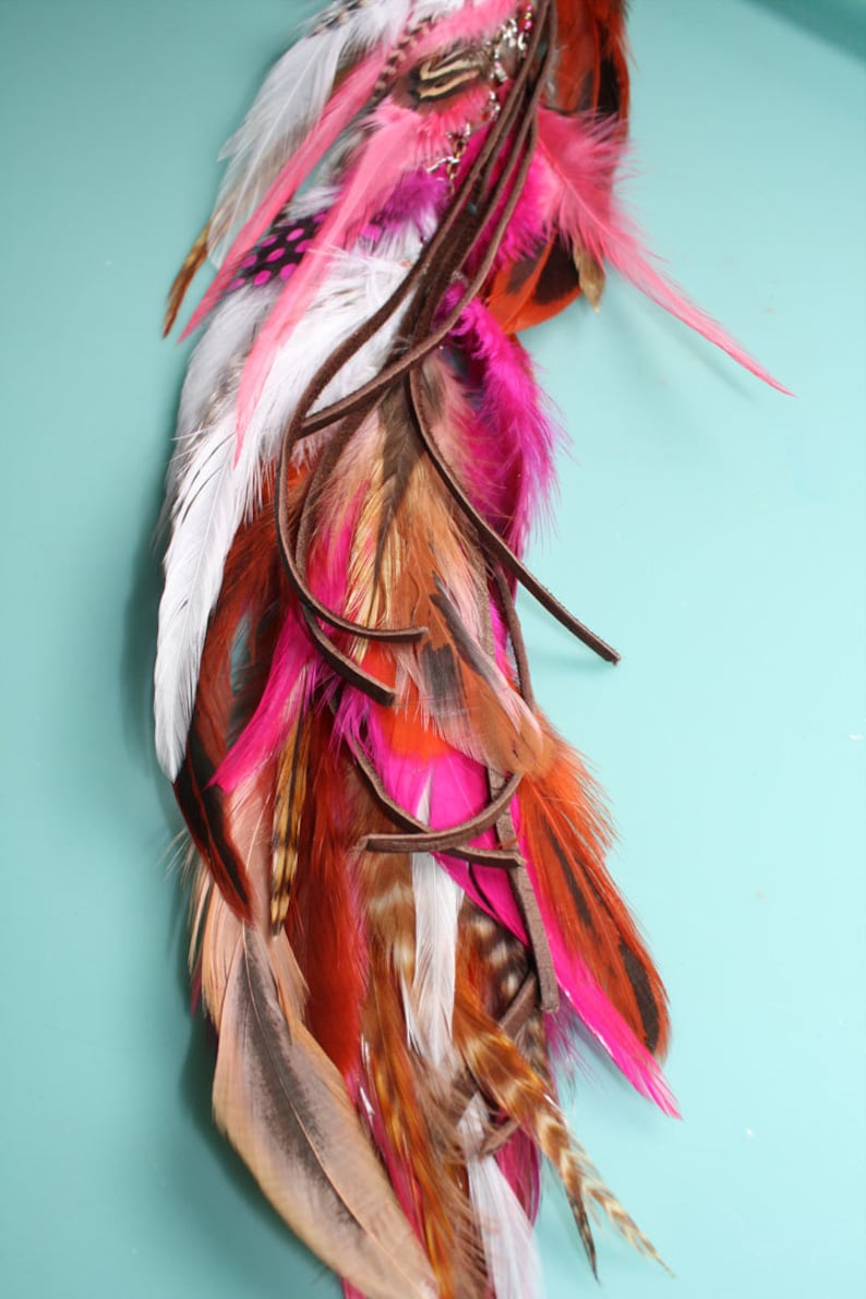 Handmade 15 Long Feather Earring Feather Hair | Etsy