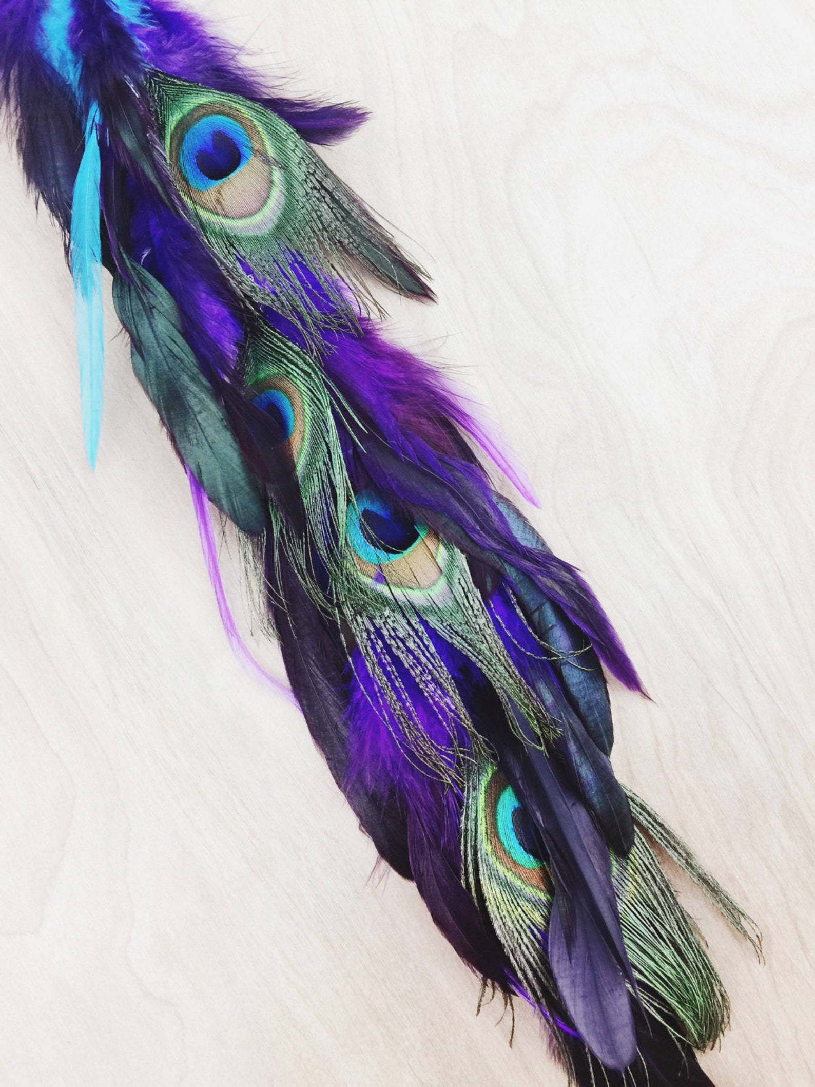 Extra Long Single Feather Chain Earring OR Feather Hair Clip, Extension ...