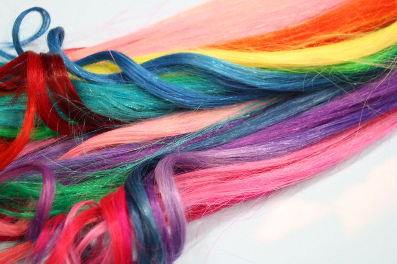 Rainbow Colored Human Hair Extensions, Colored Hair Extension Clip ...