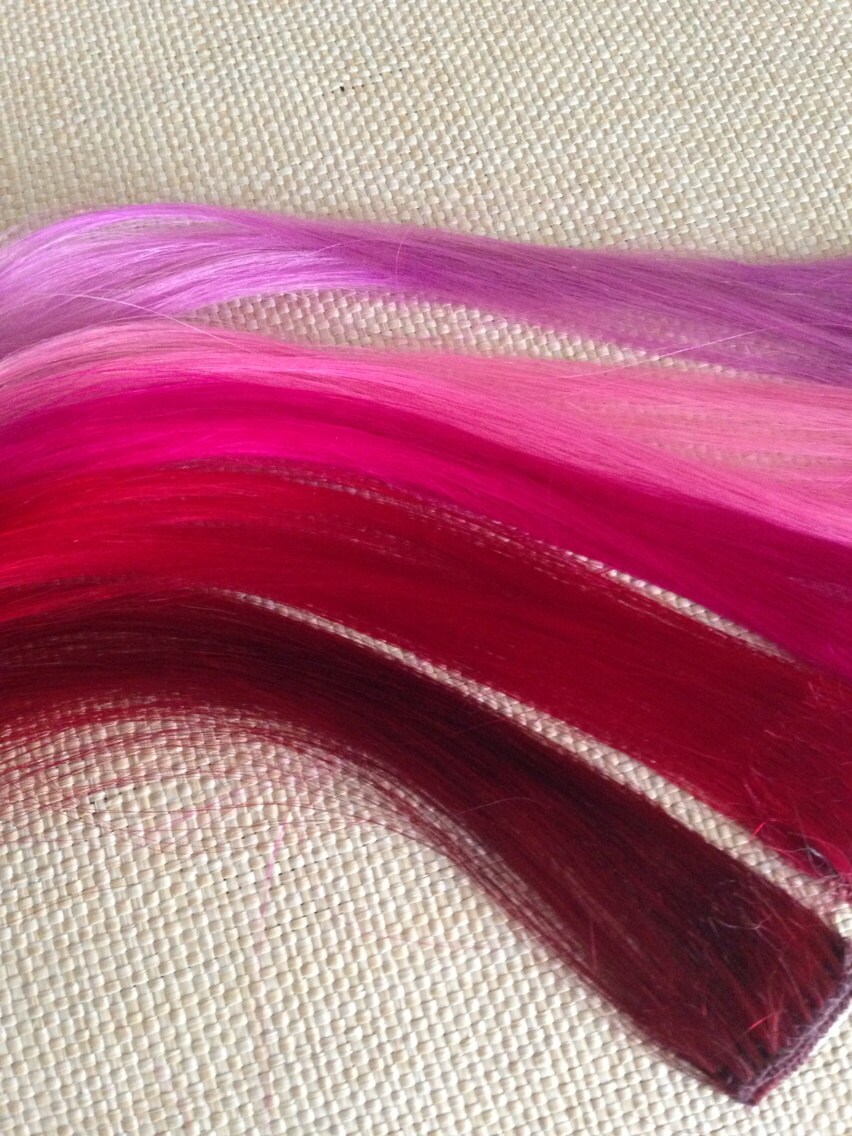 Pink and Red Hair Extensions Lovevalentines Day Burning - Etsy