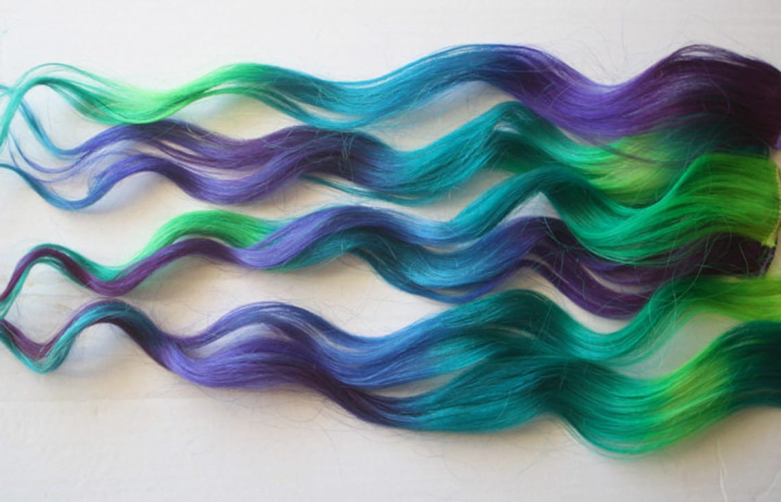 Toxic Ombre Dip Dyed Human Hair Extensions Clip in | Etsy