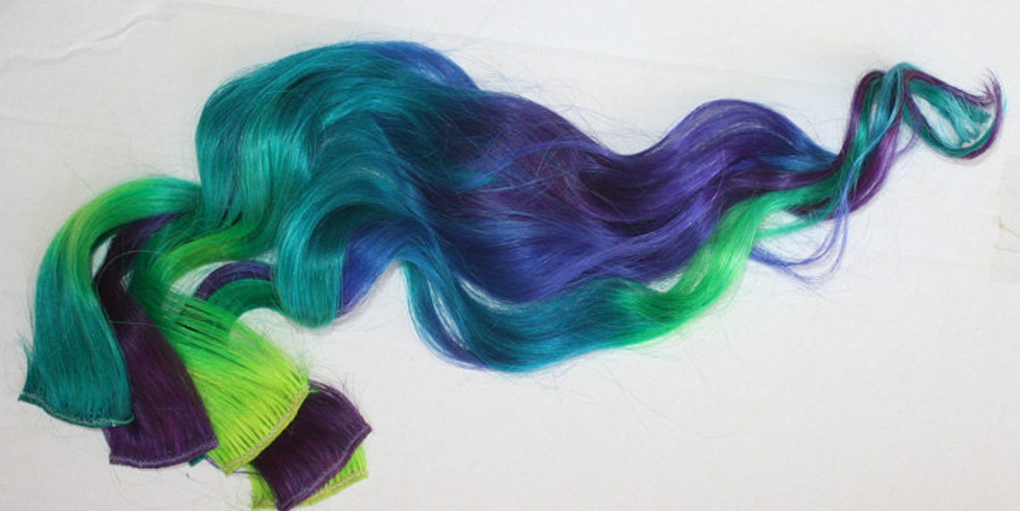 Toxic Ombre Dip Dyed Human Hair Extensions Clip in | Etsy