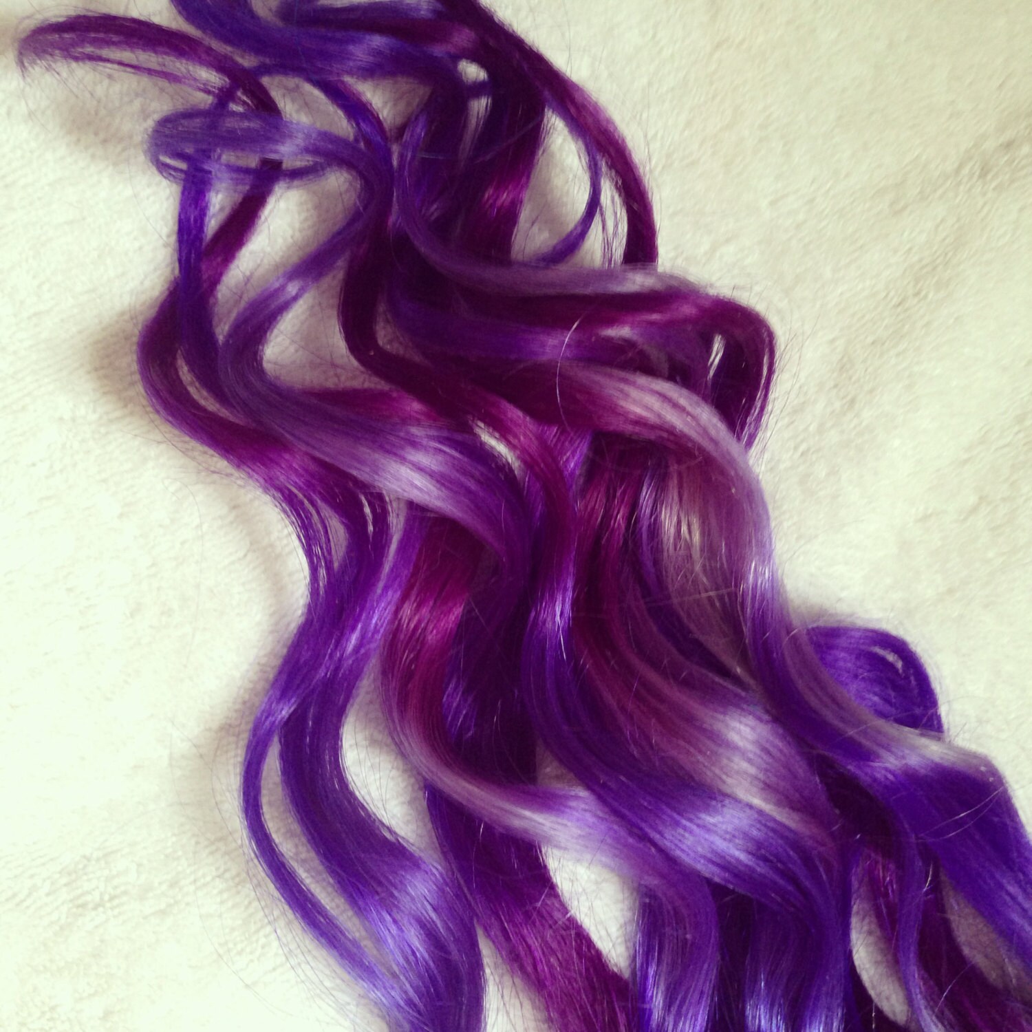 Purple Ombre Dip Dyed Hair Clip In Hair Extensions Tie Dye Etsy