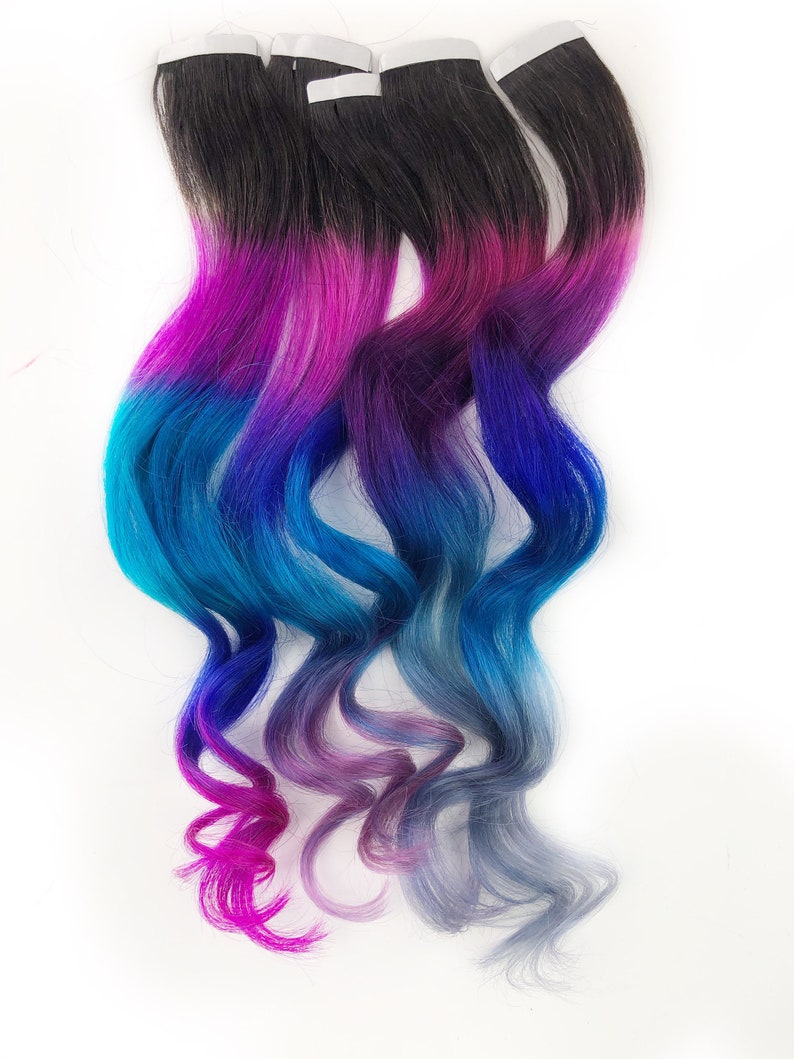 Gem Under Lights Blues Turquoise Ombre Hair Extensions Clip - Etsy