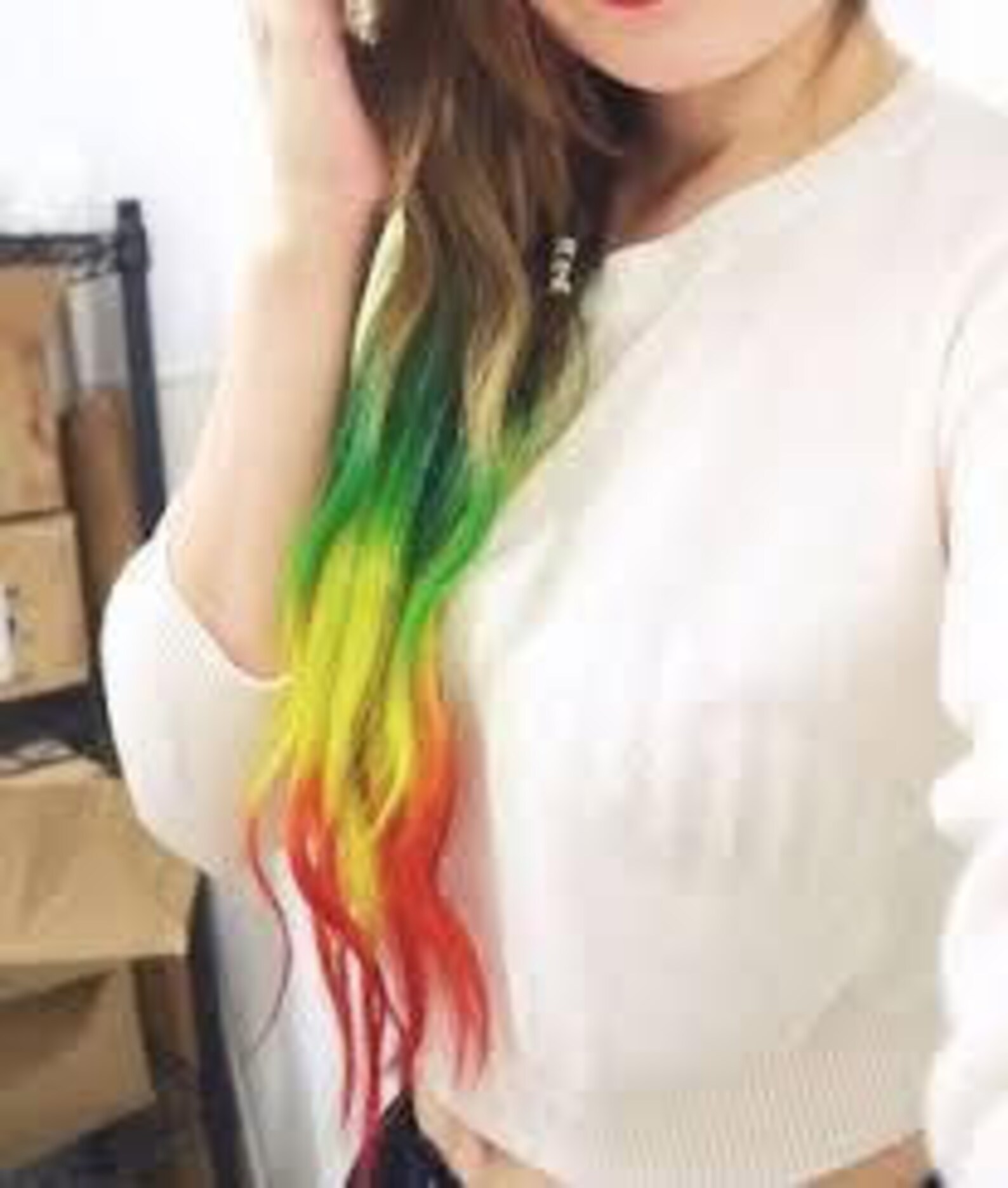 Rasta Clip in Hair Clips, Wide Tracks, Ombre Hair Extensions, Green ...
