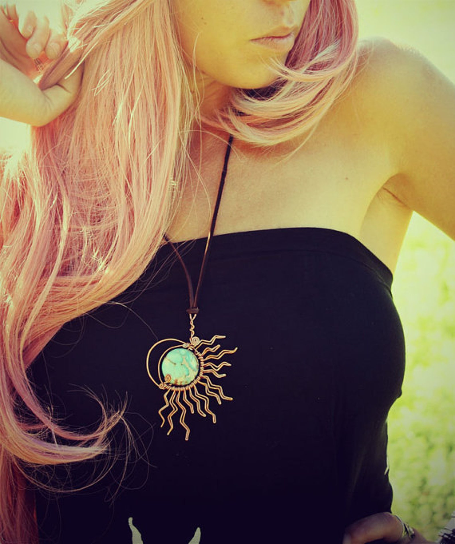 Handmade Moon Jewelry, Sun and Moon Wire Wrapping, Crescent Moon ...