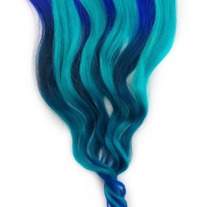 Ombre Turquoise, Teal, Blue Tip Dyed Hair Extension, Teal Hair, 22 ...