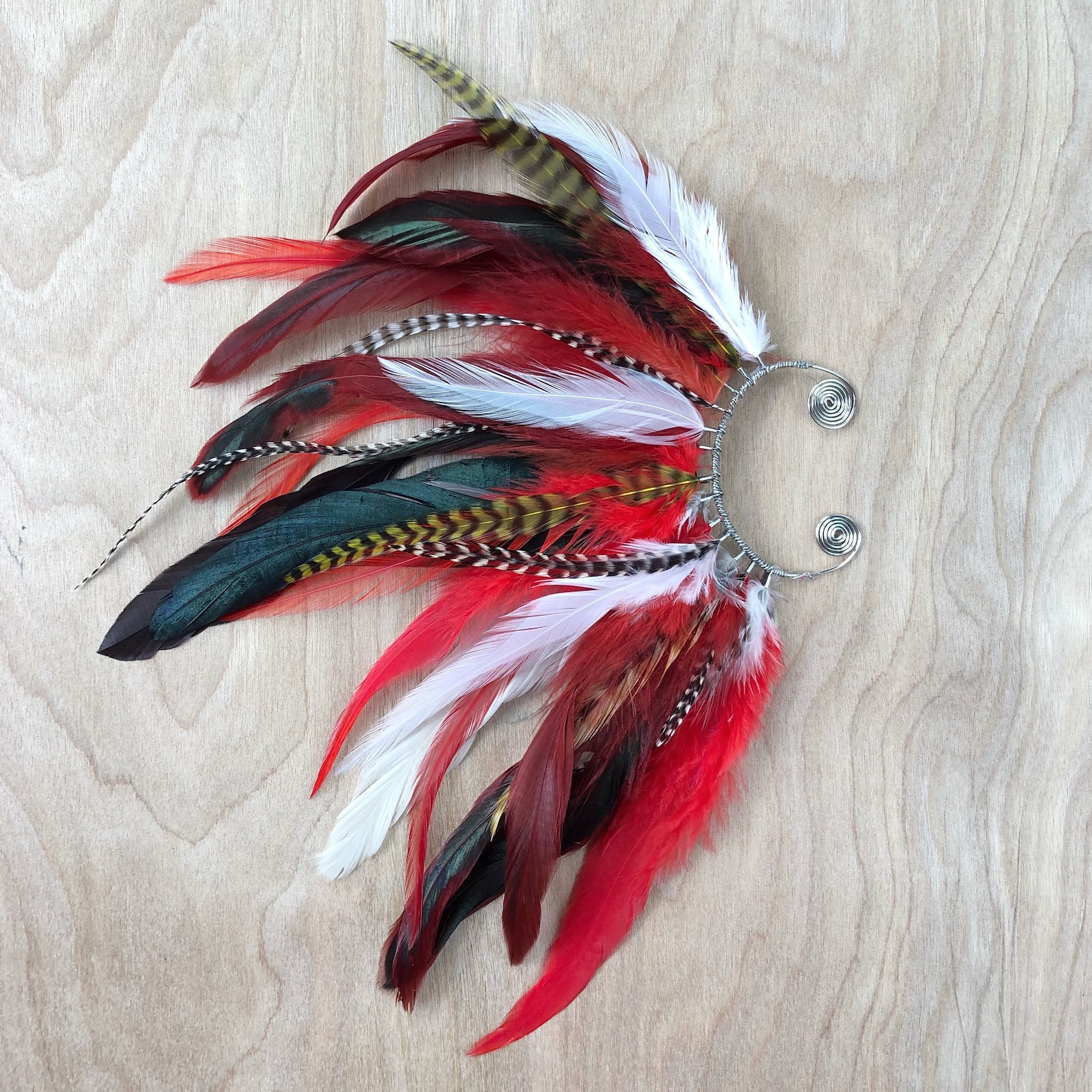 Custom Feather Ear Cuff, Festival Hair Accessory, Feather Jewelry ...