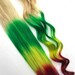 Rasta Clip in Hair Clips, Wide Tracks, Ombre Hair Extensions, Green ...