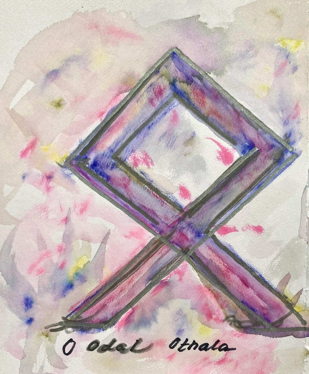Rune Odal Original Painting Watercolor - Etsy