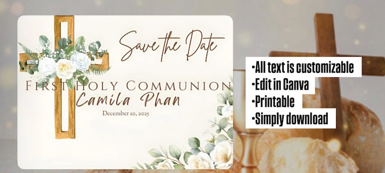 First Holy Communion Save the Date - Etsy