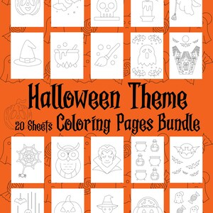 Halloween Coloring Pages Bundle - 20 Sheet - Etsy