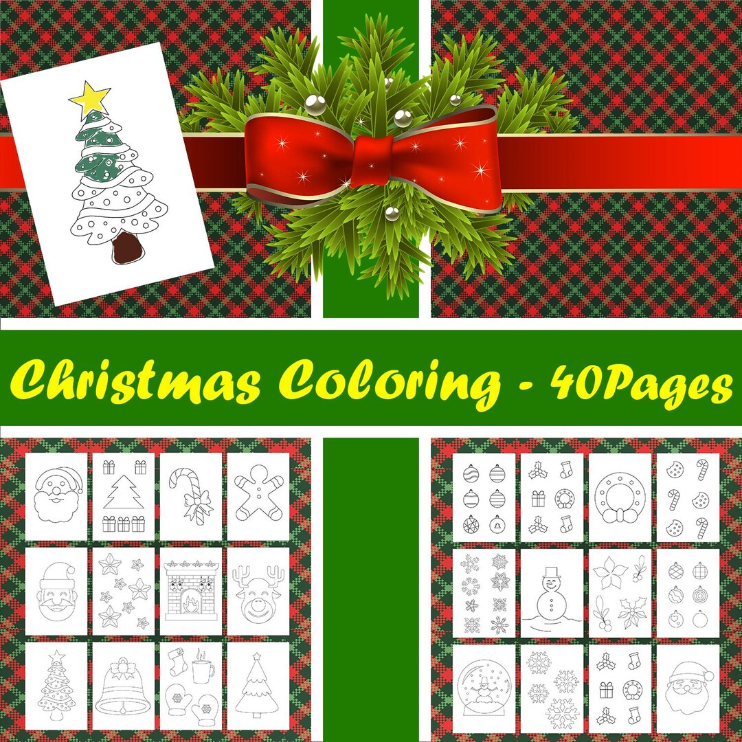 40 Pages Bundle Christmas Concept Coloring for Kids - Etsy