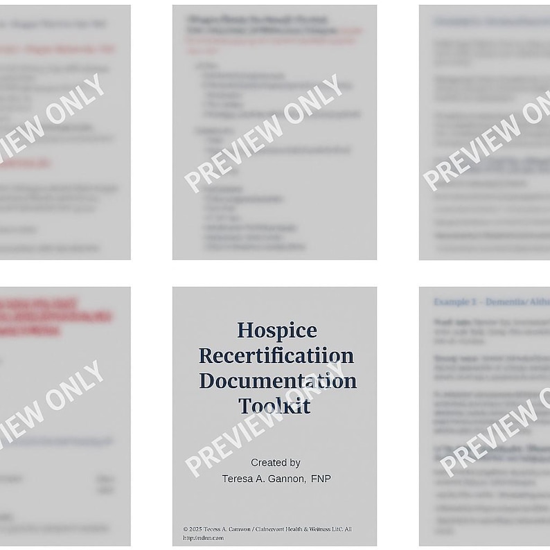Hospice Documentation Toolkit for Nurses & Providers | Recertification and Face-to-face ...