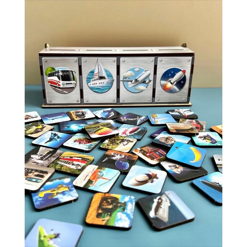 Wooden Transport Sorting Game for Kids – Vehicles Learning Toy ...
