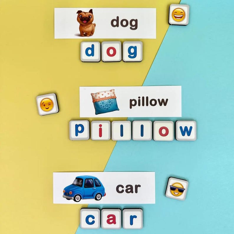 Montessori English Word Building Board – Kids ESL Learning Toy - Etsy
