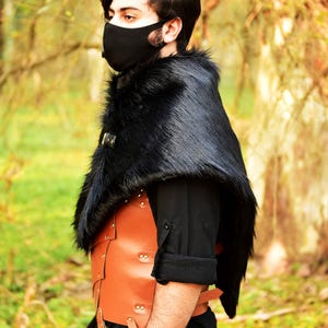 Viking Fur Shoulder Mantle, Renaissance Viking Fur Shawl, Medieval Larp ...