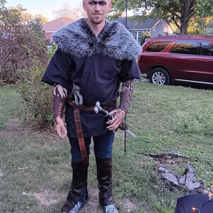 Viking Fur Shoulder Mantle, Renaissance Viking Fur Shawl, Medieval Larp ...
