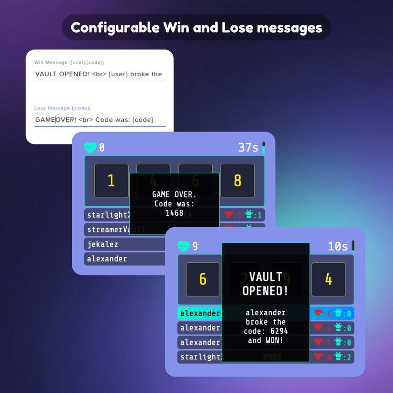 Guess the Code Chat Game Widget | Twitch & Youtube | Streamelements ...
