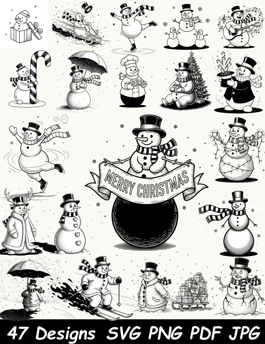 47 Snowman Svg Bundle, Snowman Funny Png, JPG,PDF, Wniter Svg,christmas ...