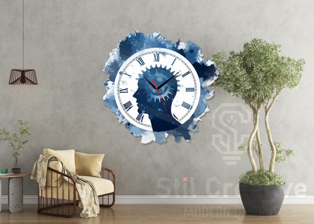 Large Silent Engineer Gift | Custom Cut Industrial Wall Clock | Non ...