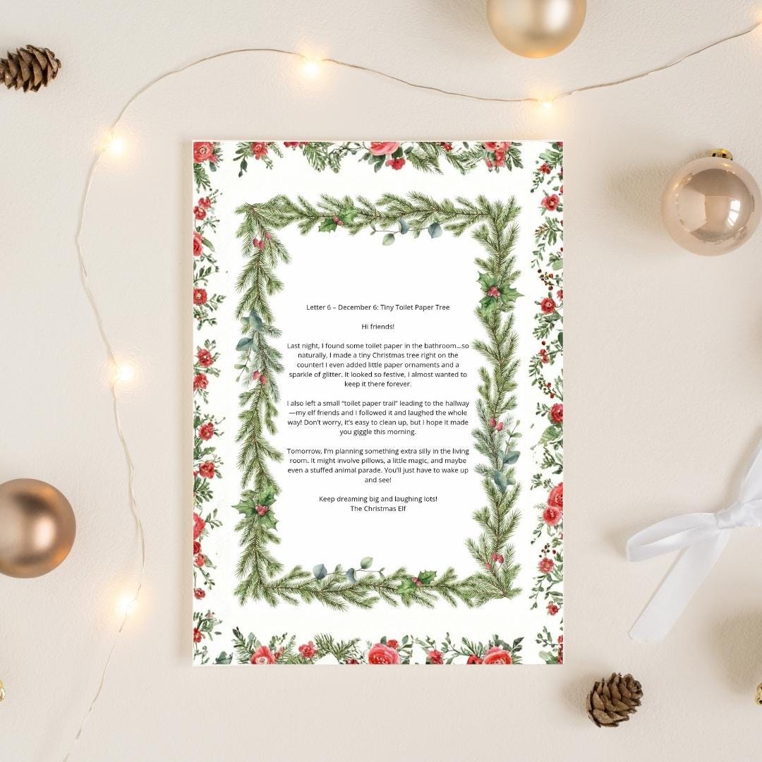 Christmas Elf Letter Countdown, 24 Days of Mischief (printable) - Etsy